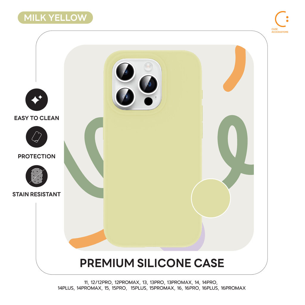 Premium Silicone Case Iphone (Milk Yellow) | Shopee Malaysia