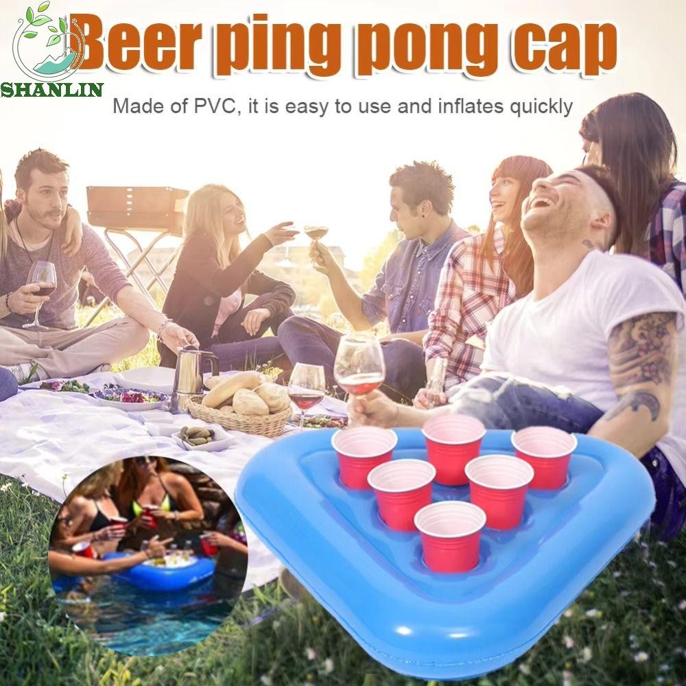 SHANLIN Float Beer Holder, Multi-hole Water Play Inflatable Triangle ...