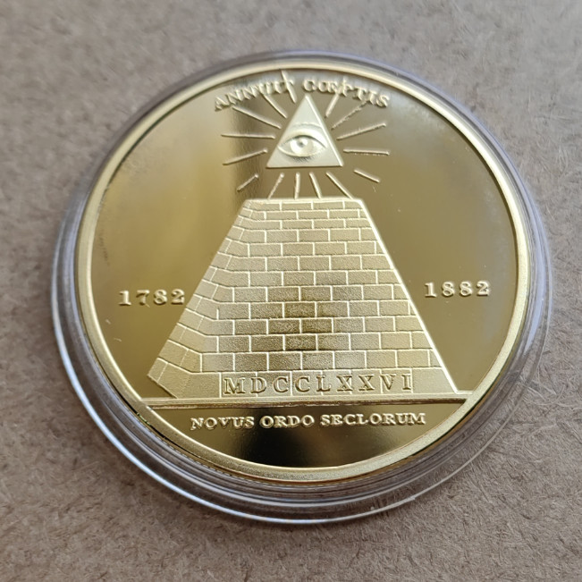 Commemorative Medal Pyramid Commemorative Coin Coin with Round Box ...