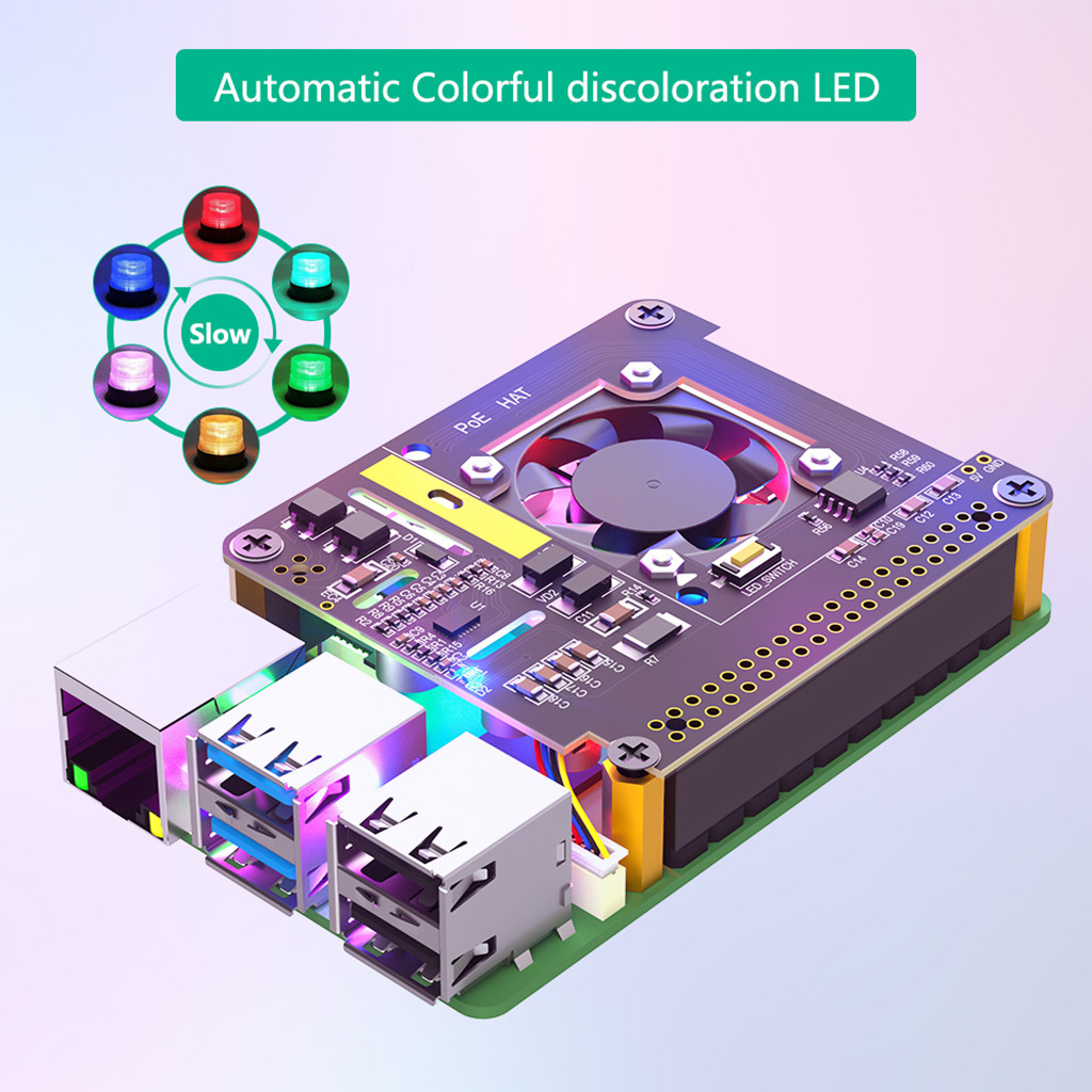 Pi 5 PoE HAT Aluminum Case for Raspberry Pi 5 with Cooling Fan/Computer ...