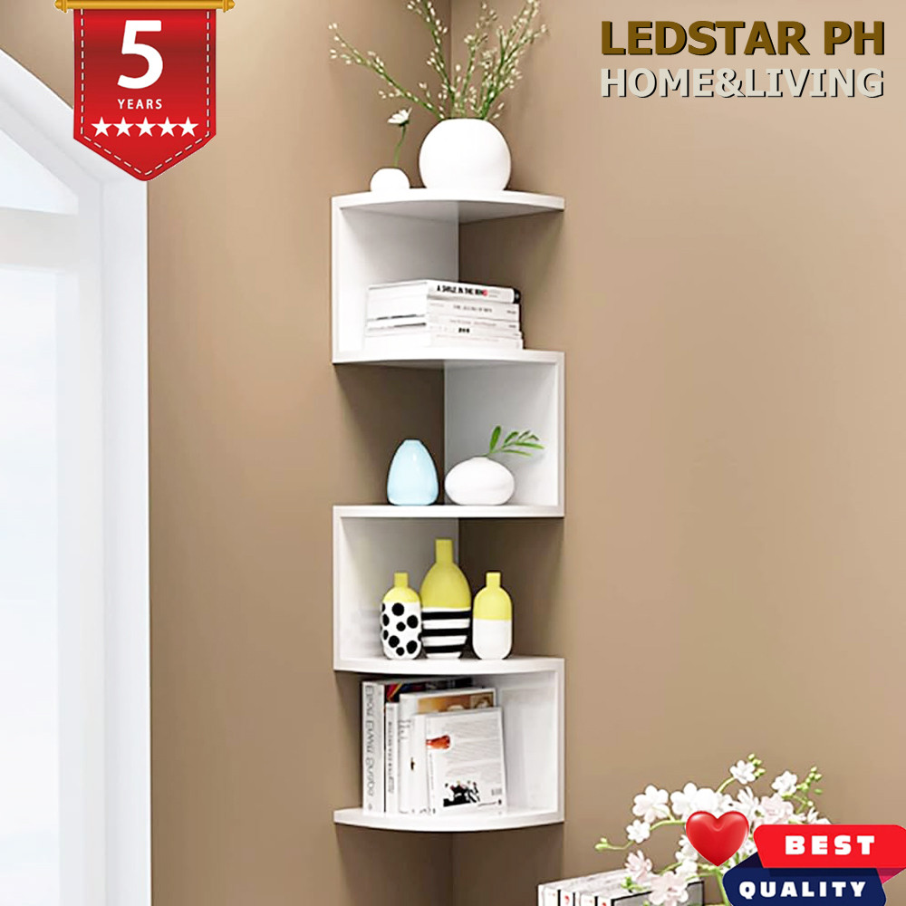 Wall Shelf Minimalist Floating Wall Mount Corner Shelves Storage Rack ...