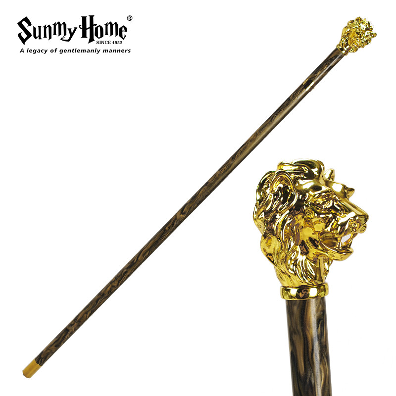 SUNMYHOME®Handmade Customized Scepter Golden Lion Handle Male British ...