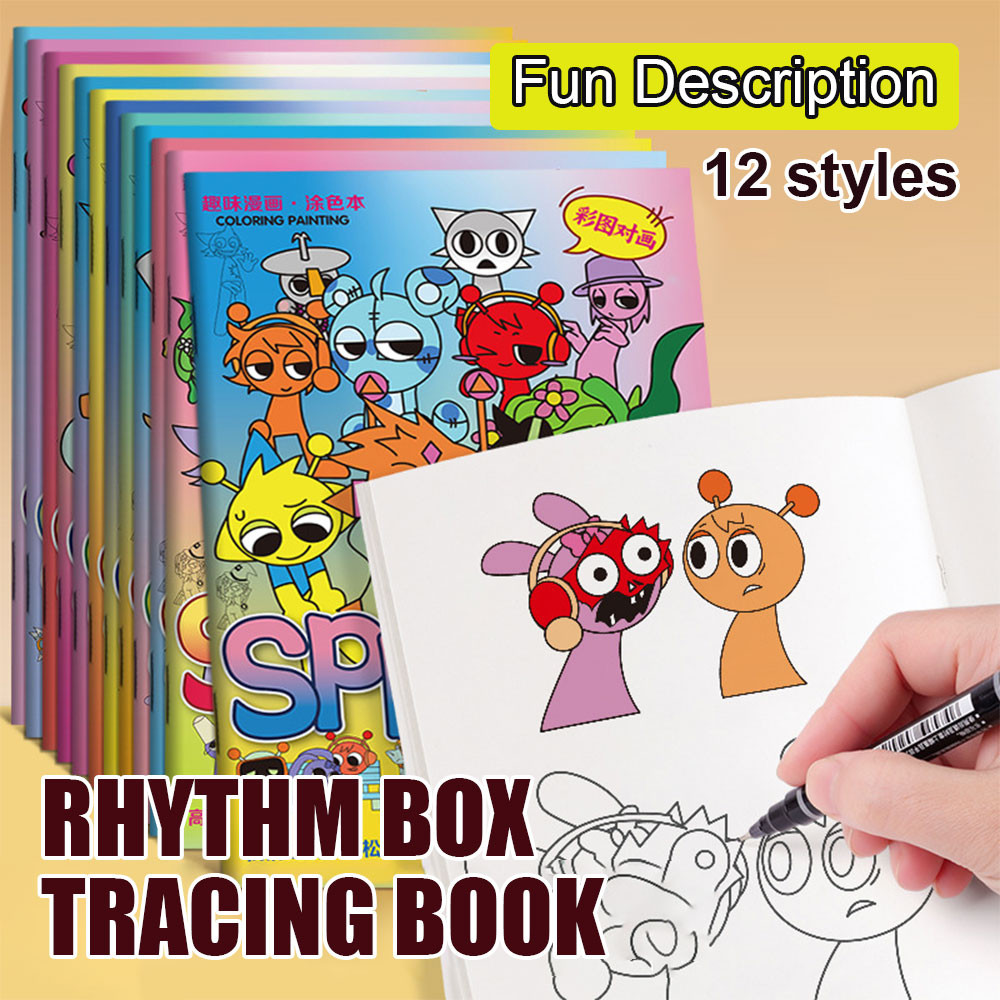 Music rhythm box tracing book drawing coloring book children's line ...