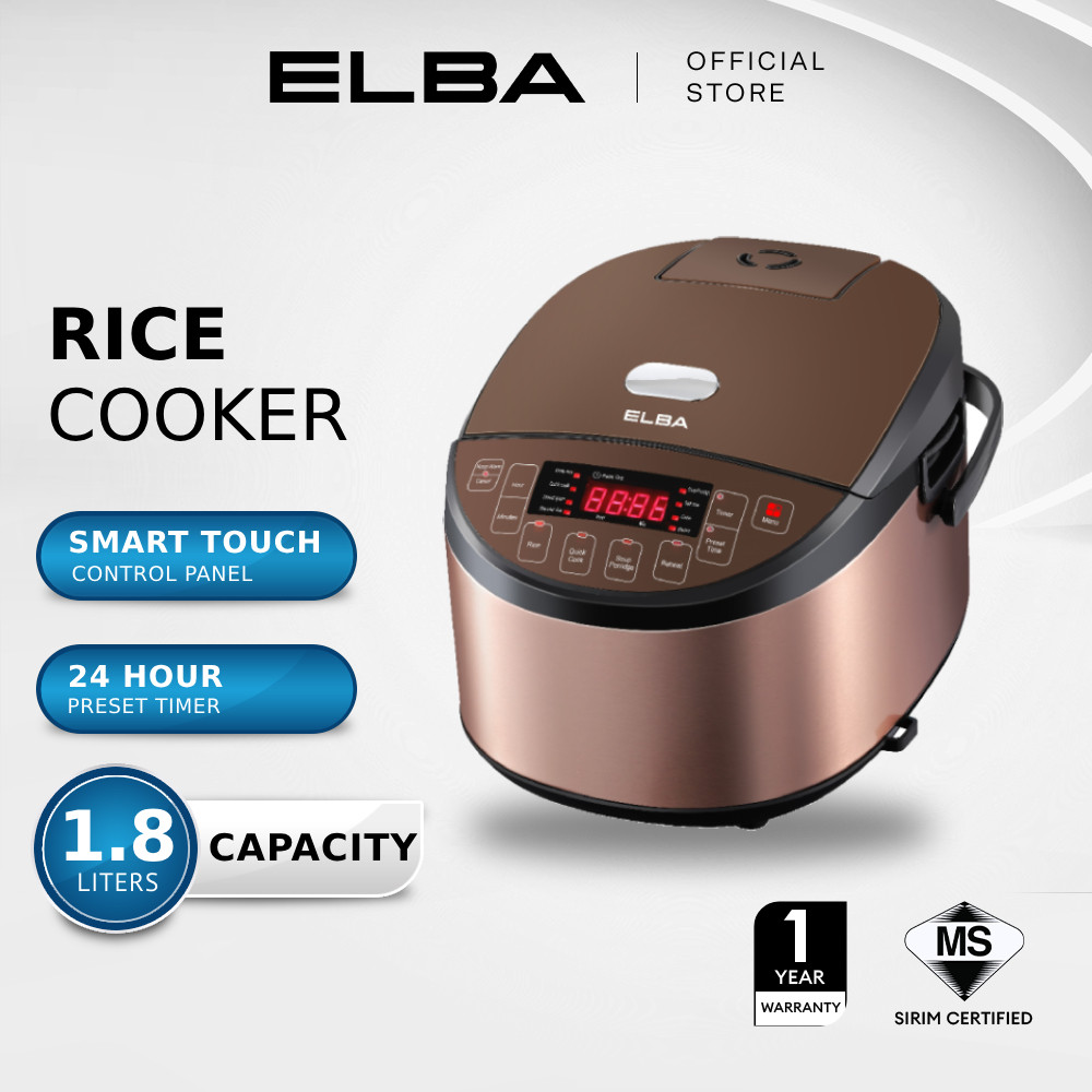 ELBA Microcomputer AI 1.8L Rice Cooker ERC-N1890D(BR) - Touch Panel ...