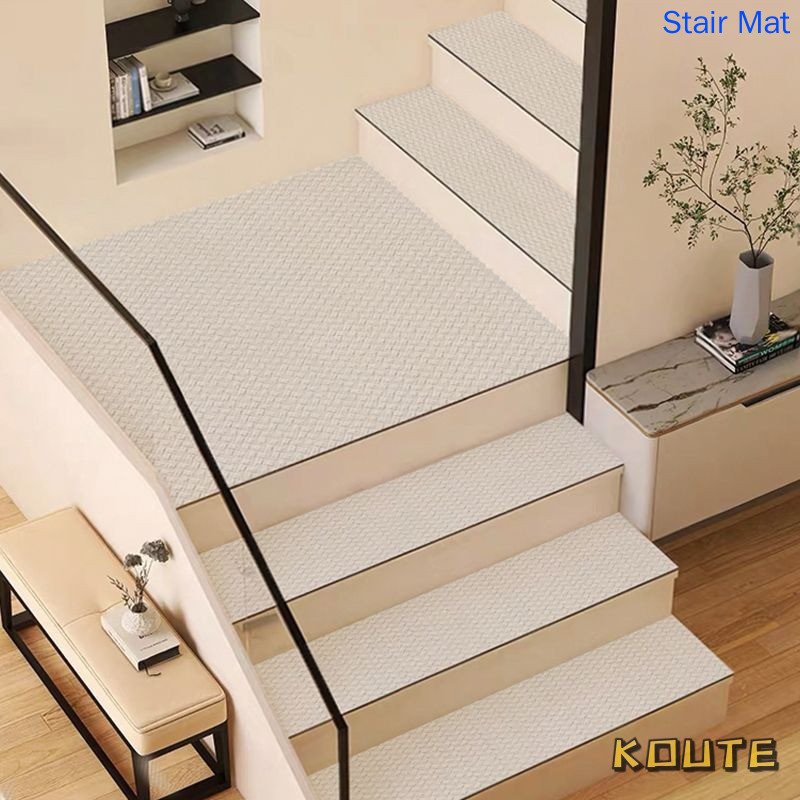 Cream Style Solid Color Duplex Stair Step Mat Modern Simple Household ...
