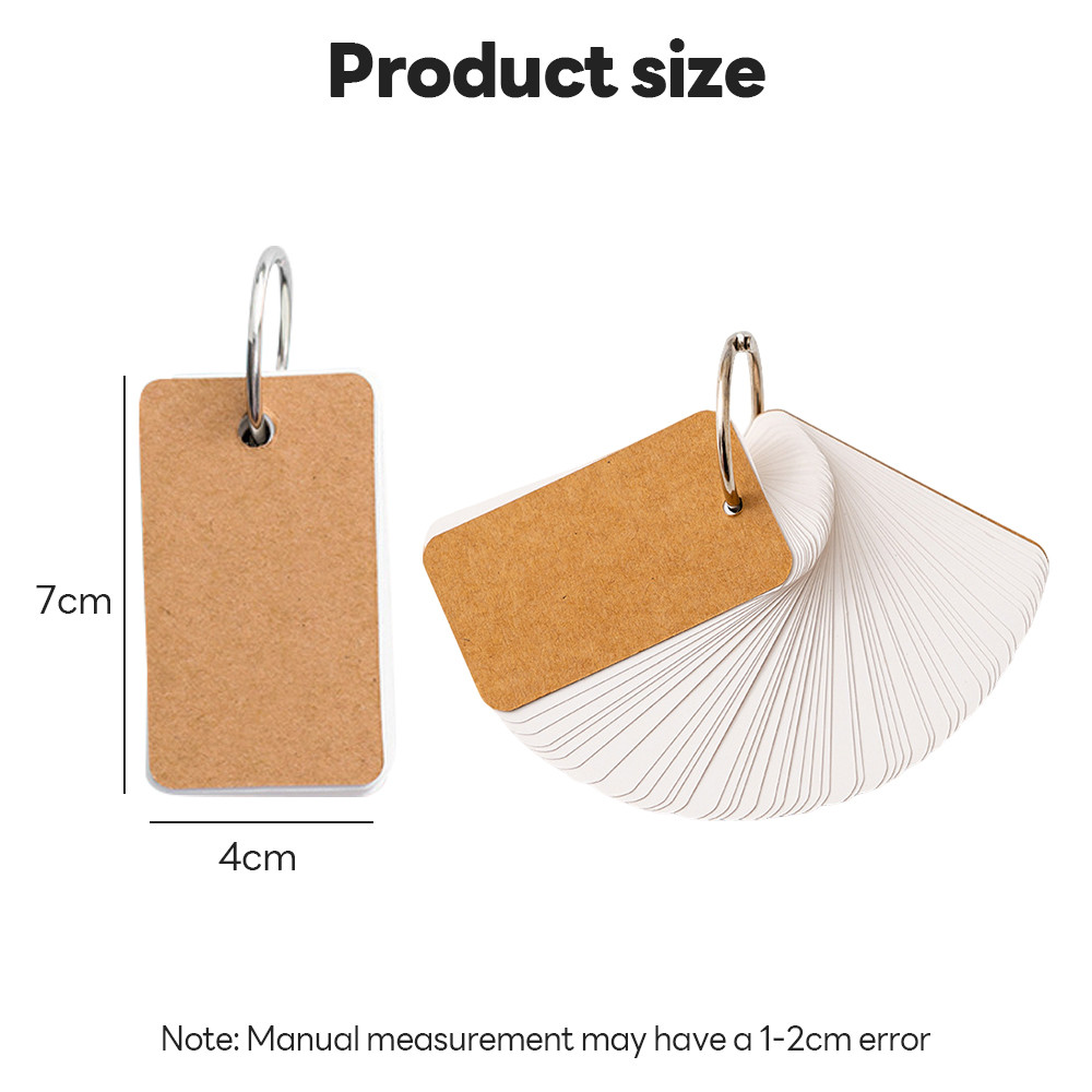 LAKOE Blank Memo Card Portable Colourful Note Book Flash Cards With ...