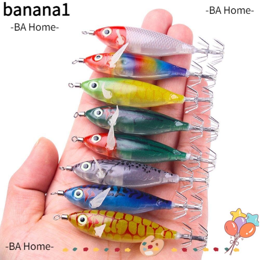 BA Shrimp bait, jigs hook lead sinker wood shrimp lures, 2024 8CM-6G fishing tackle Hook squid ...