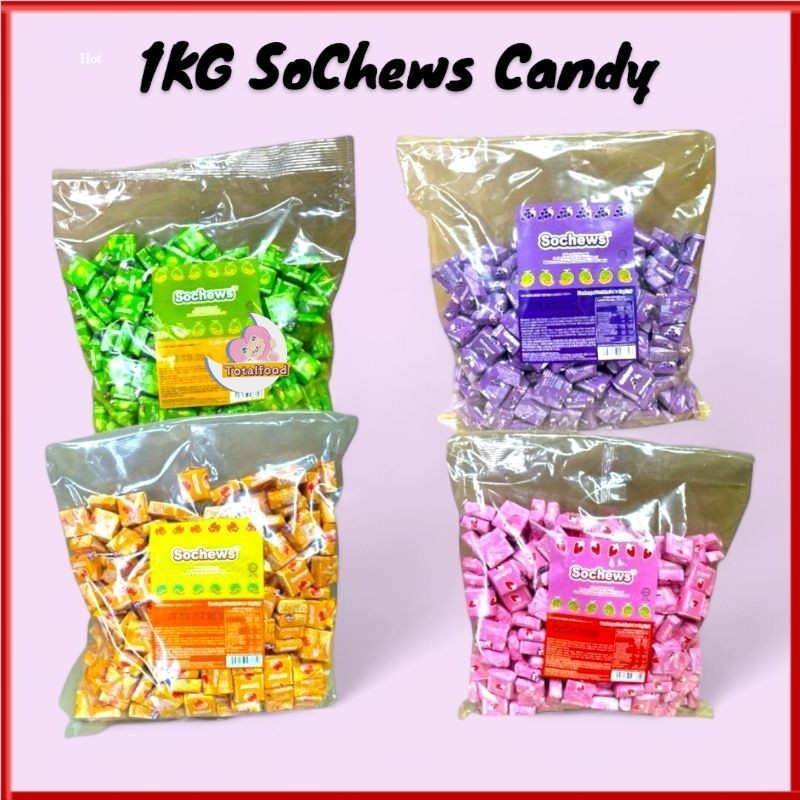 1KG SoChews Candy chewy candy fruits flavor with melon flavor/ tembikai ...
