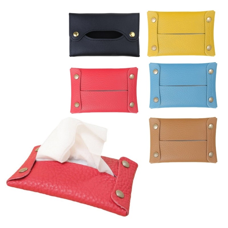 SA Modern PU Leather Tissue Pouches Convenient Paper Storage Bag for ...