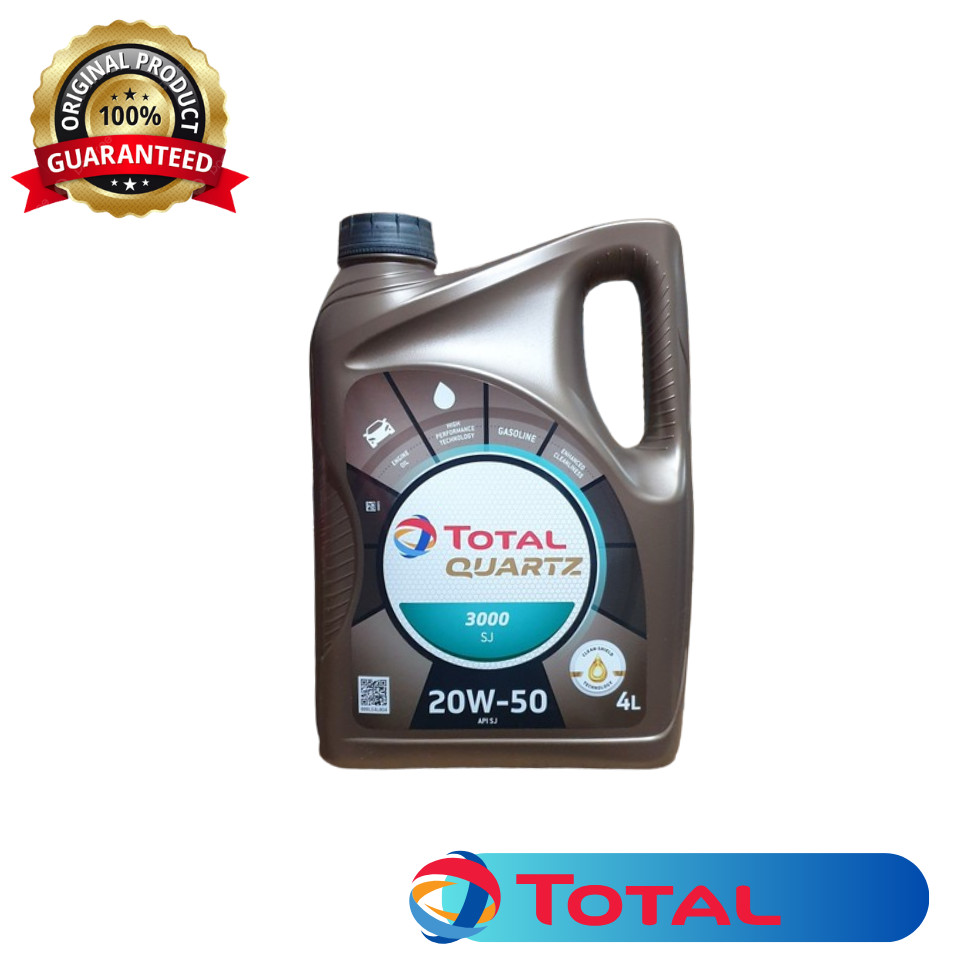 TOTAL QUARTZ 3000 SJ 20W50 Motor oil 4L | Shopee Malaysia