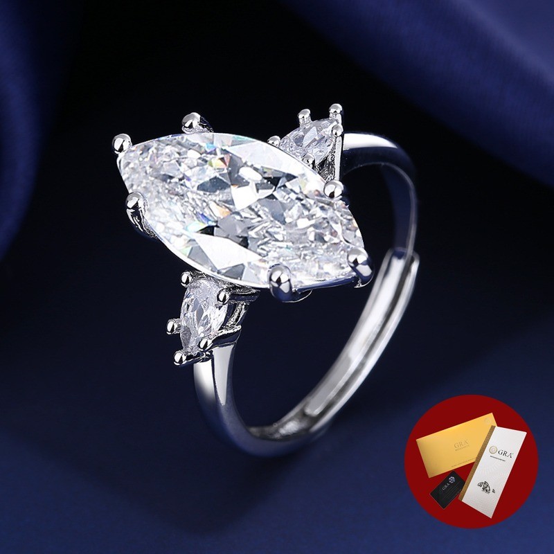 (With Gra Certificate) Luxury Pear-Shaped Diamond Ring Elegant Big ...