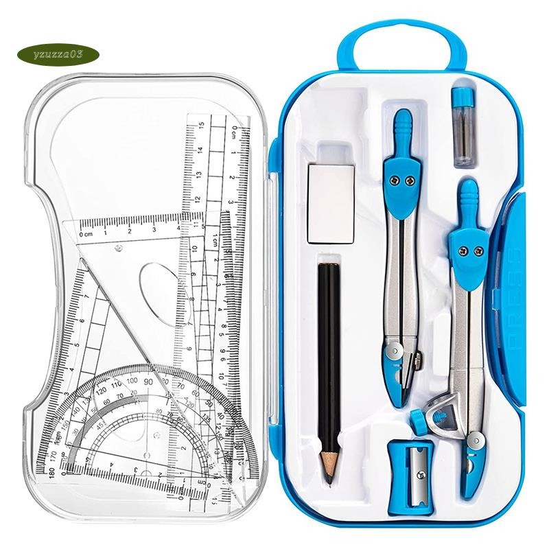 Geometry Set 10 Pcs Math Supplies Kit,Including Compass,Protractor ...