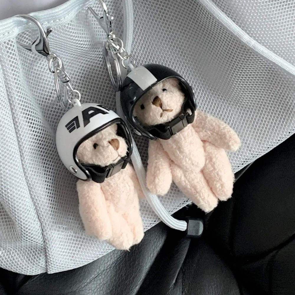 Keychain Backpack Hanging Decor Couple Gift Motocycle Helmet Bear Bag ...