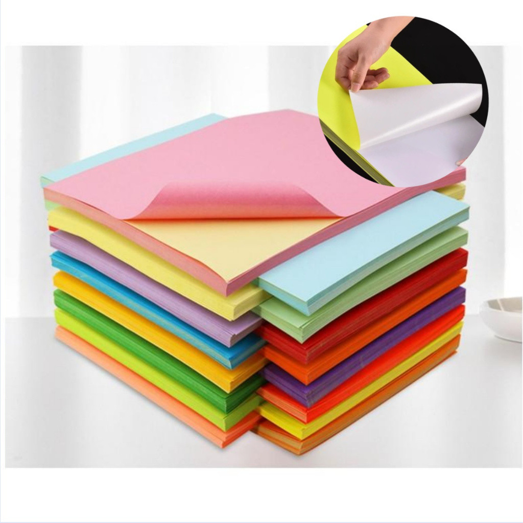 JOY Colourful Kraft Sticker Paper 1pcs A4 Size Luorescent Labels Sheet ...