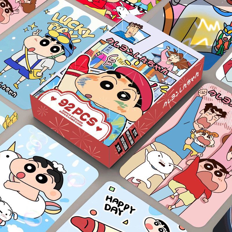 New Style 92 Crayon Shin-Chan Cartoon Anime Double-Sided Boxed Photo ...