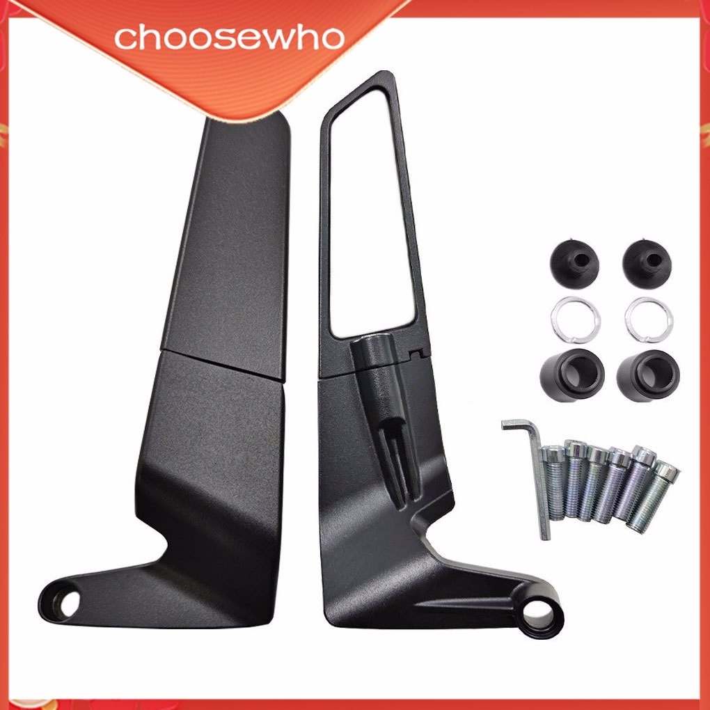 2piece Motorcycle Rearview Mirrors Winglets Kit Adjustable Rotating ...