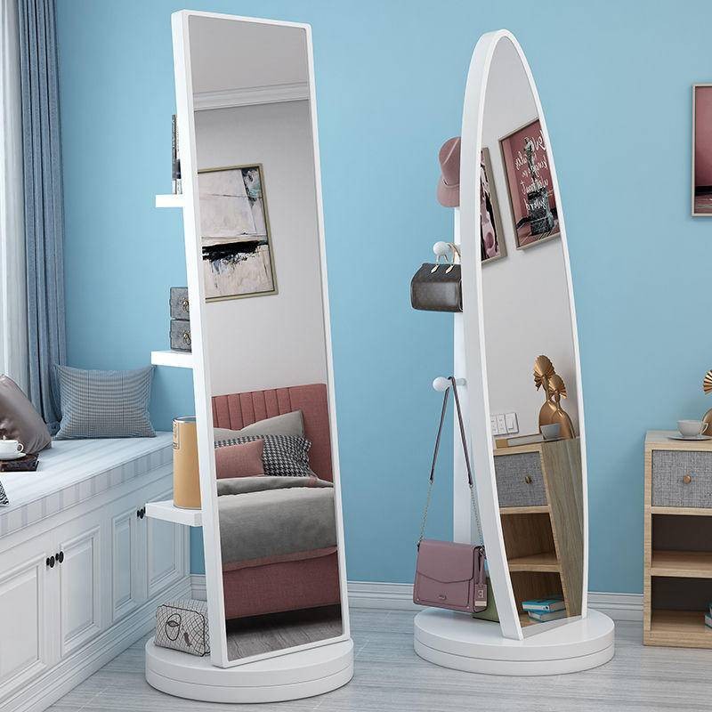 Mirror Full-Length Mirror Dressing Mirror Storage with Hanger Floor ...
