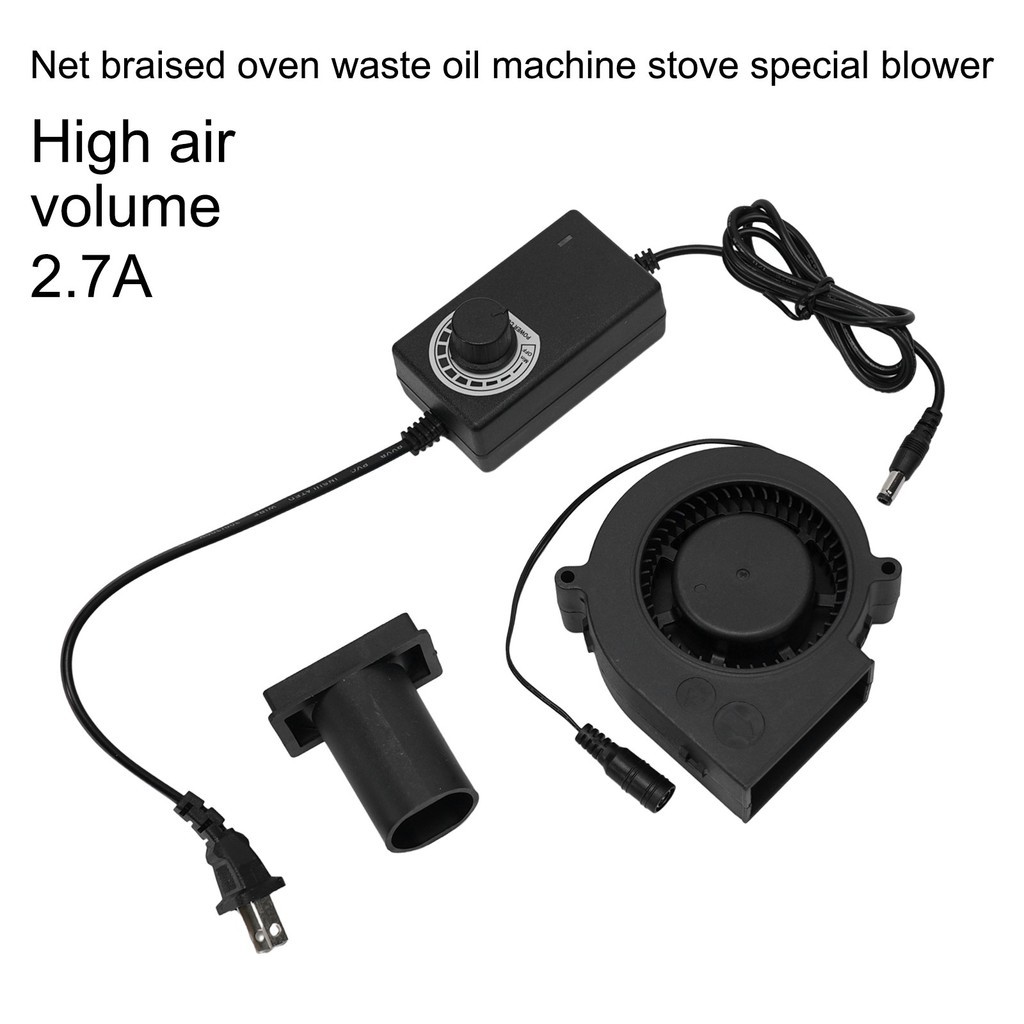 9733 DC Blower 12V 2.7A Firewood BBQ Stove Double Ball High Air Volume ...