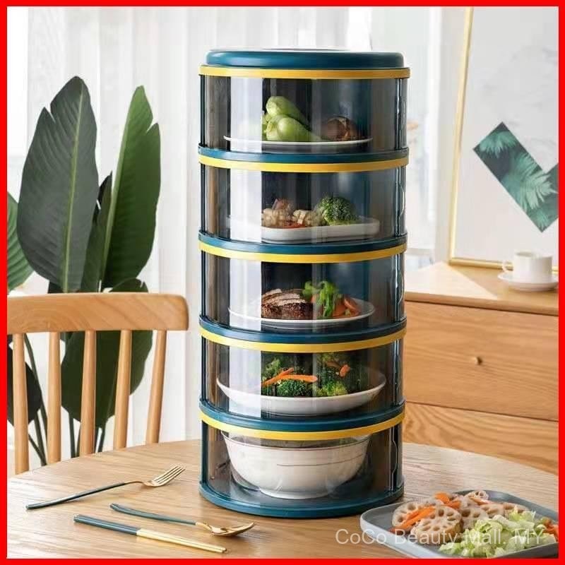 MYQliving Transparent Food Cover Stackable Tudung Saji Moden Bertingkat ...