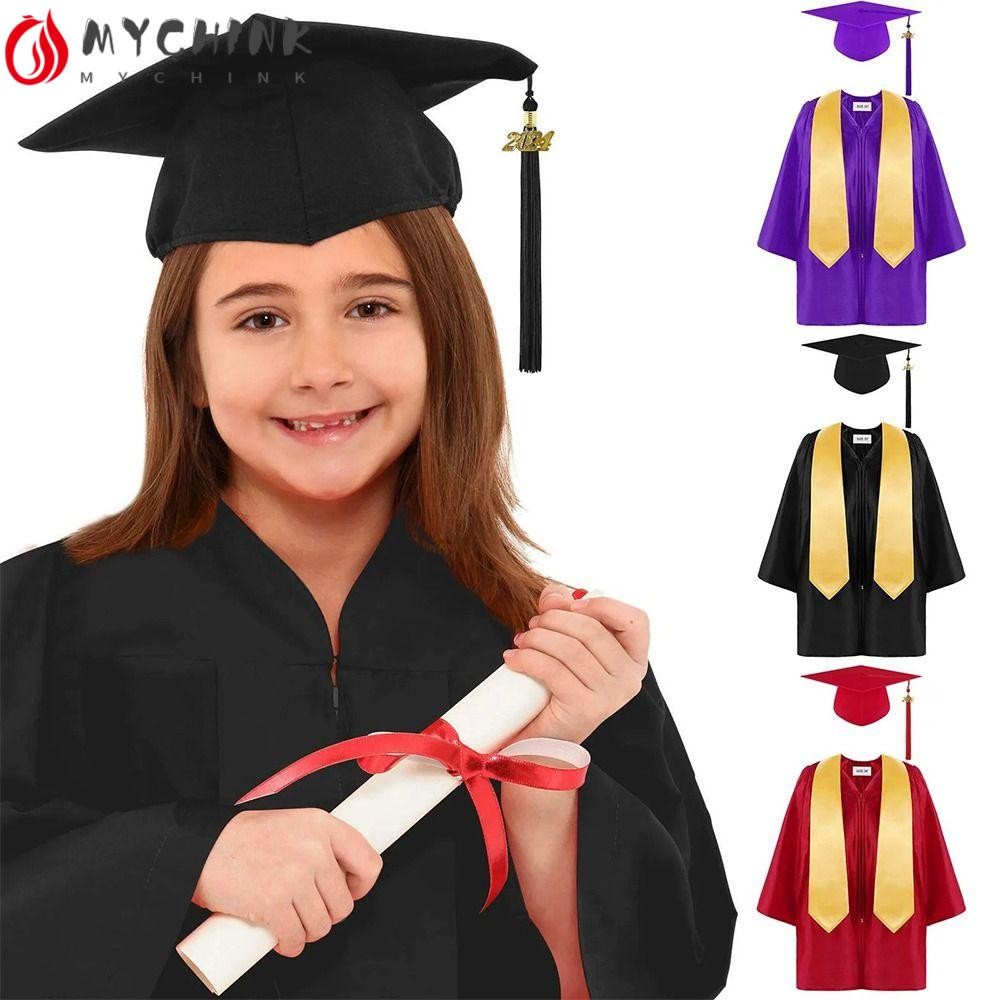 CHINK 3Pcs/Set Children Graduation Gown Set, With Hat Tassel Rope ...