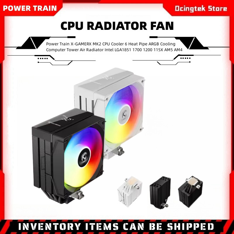 Power Train X-GAMERX MK2 CPU Cooler 6 Heat Pipe ARGB Cooling Computer Tower Air Radiator Intel ...