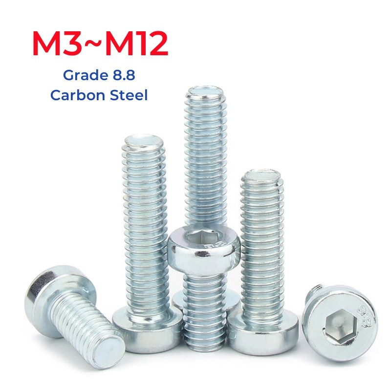 DIN7984 M3 M4 M5 M6 M8 M10 M12 Grade 8.8 Carbon Steel Galvanized Hexagon Socket Thin Low Short ...