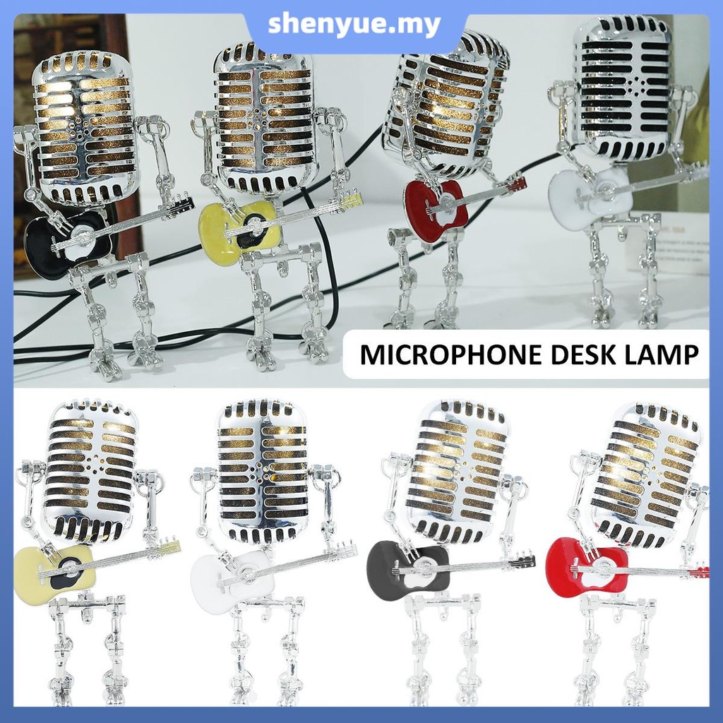 Microphone Robot Desk Lamp Vintage Microphone Table Light Creative ...