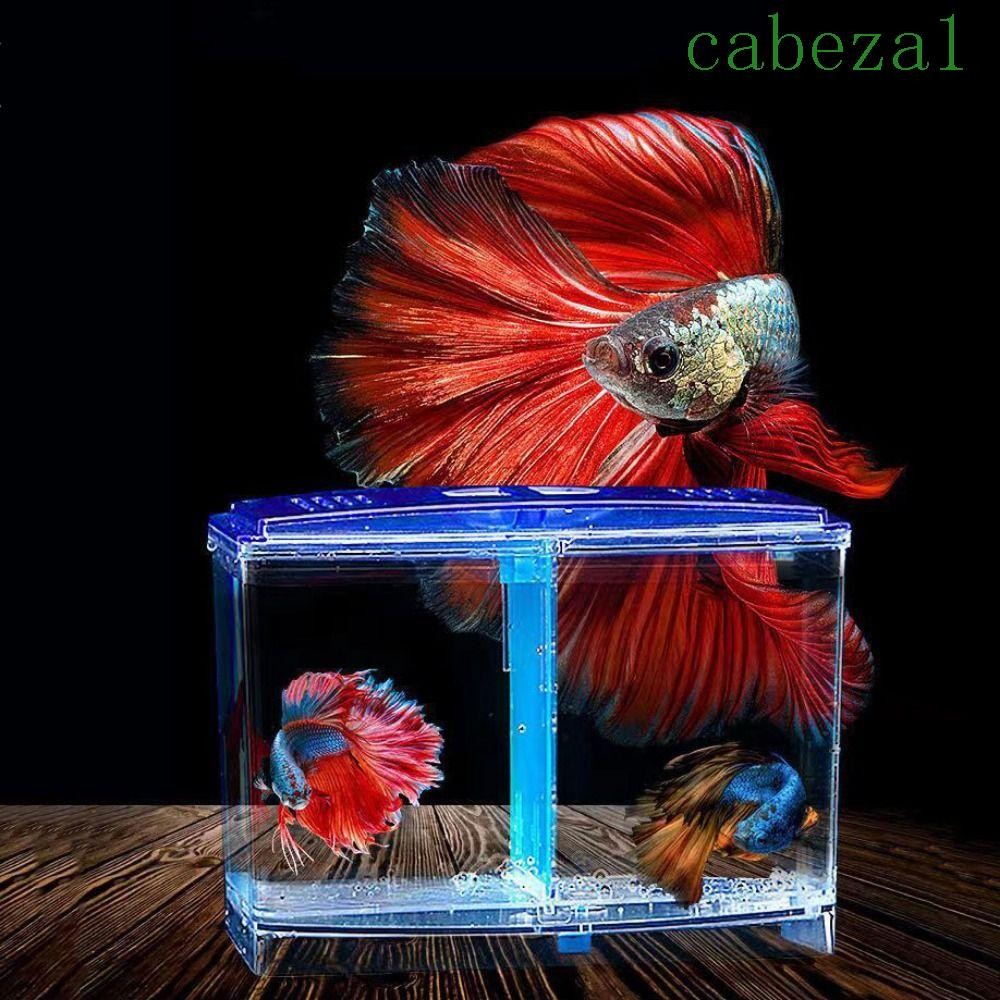 CABEZA Betta Fish Tank, Plastic with Water Grass Double-grid Betta ...