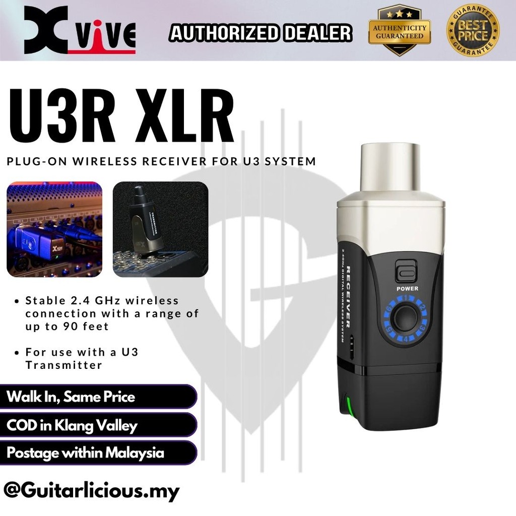 Xvive U3R XLR Plug-on Wireless Receiver for U3 System ( U3-R / U3 ) | Shopee Malaysia