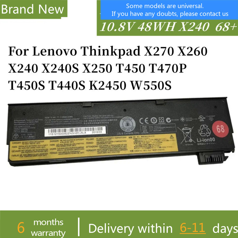 Laptop Battery for Lenovo Thinkpad X270 X260 X240 X240S X250 T450 T470P ...