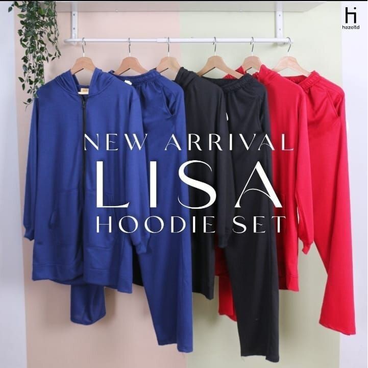 MUSLIMAH LISA HOODIE MATERIAL COTTON TERRY WITH PANTS | LESTI SHIRT ...