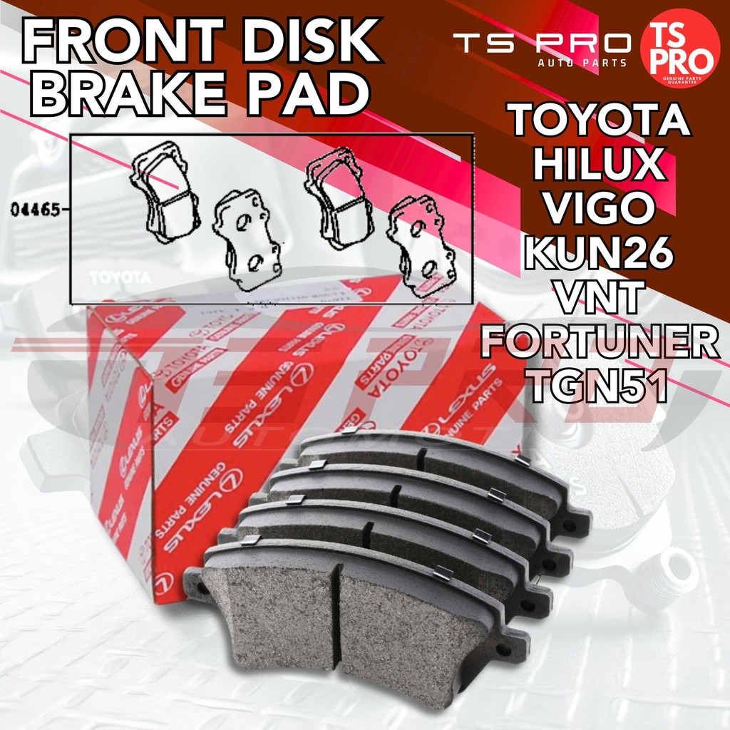 Toyota Hilux Vigo KUN26 VNT Fortuner TGN51 Genuine Front Disk Brake Pad ...