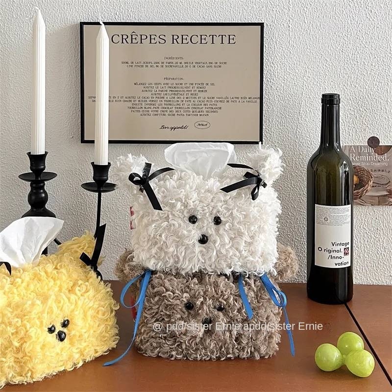 South Korea Cute Ins Puppy Tissue Box Maltese Dog Plush Dopamine Living ...