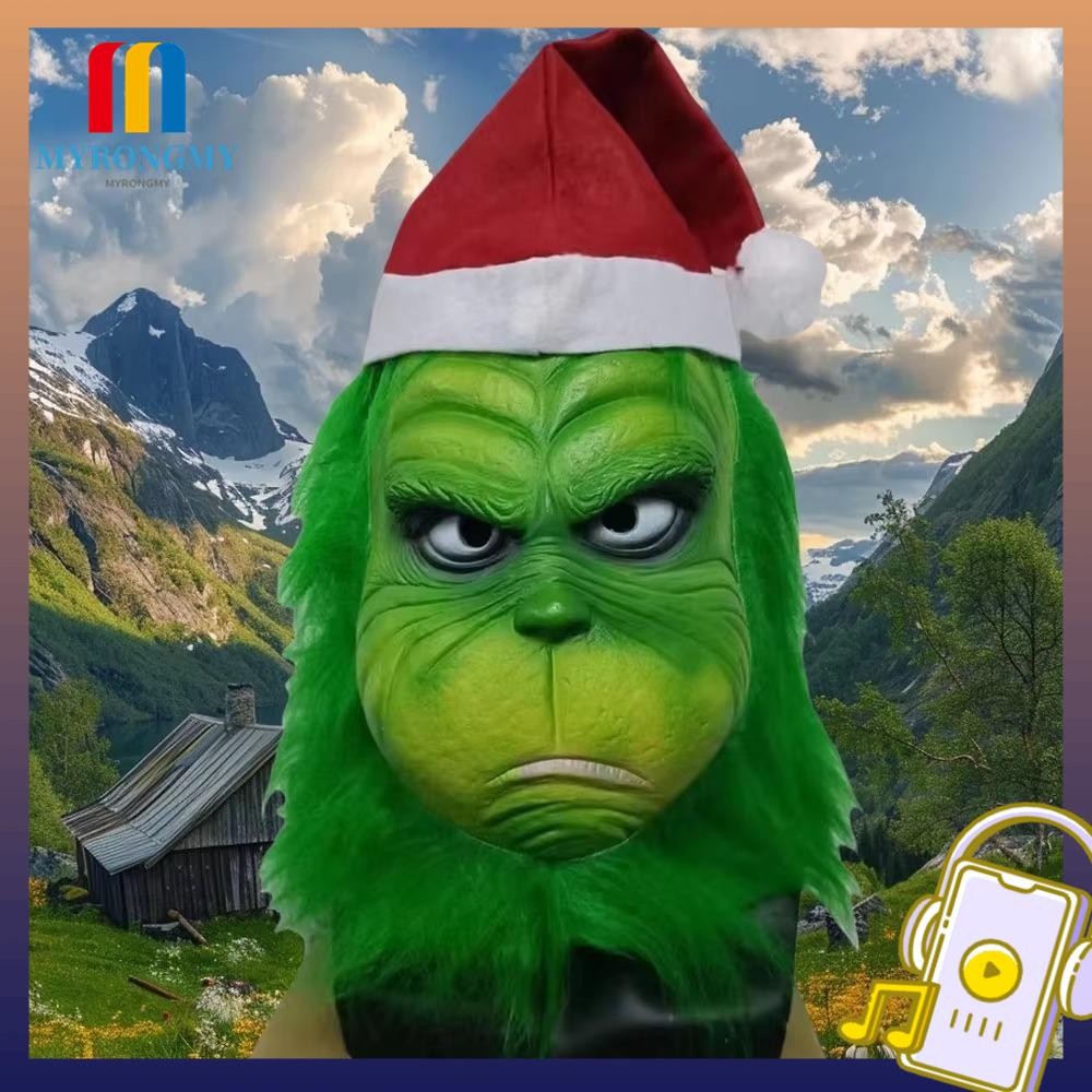 MYRONGMY Grinch , Anime Cosplay Props Grinch Headgear, Halloween Green ...