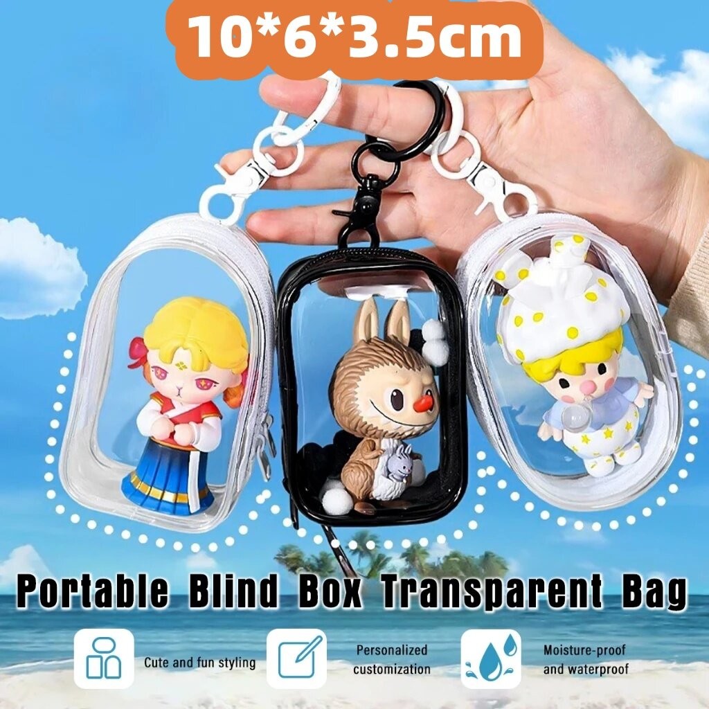 10CM POPMART Labubu Clear Doll Display Bag Popmart Display BoxData ...