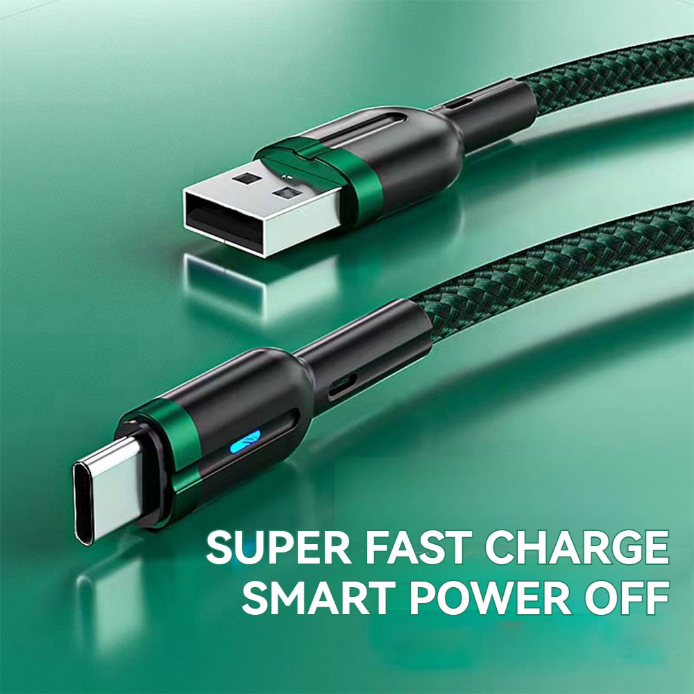 Smart power braided with light data cable Mobile phone fast charging ...