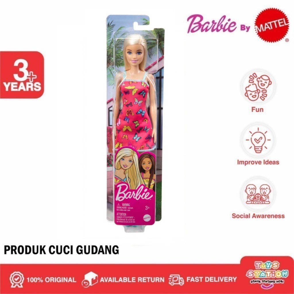 Barbie Basic - Butterfly Pink Doll Dress Original Mattel - Toyzstatioon ...