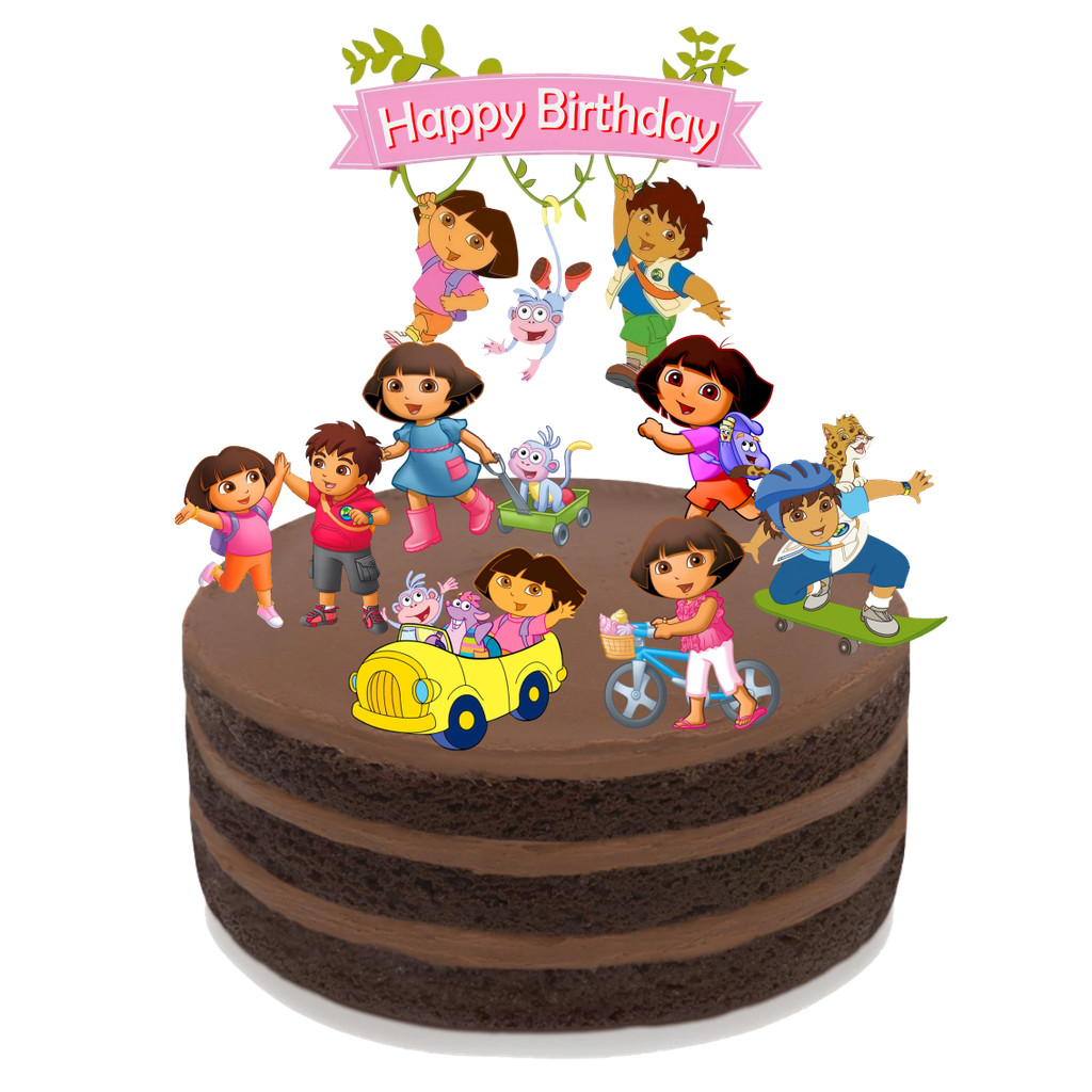 Dora The Explorer Art Card Cake Topper / Cupcake Decoration Paper ...