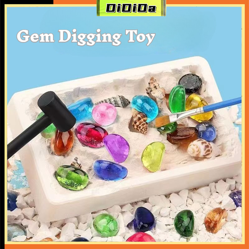 Crystal Gem Dig Kit Archaeological Treasure Box Funny Blind Box with ...