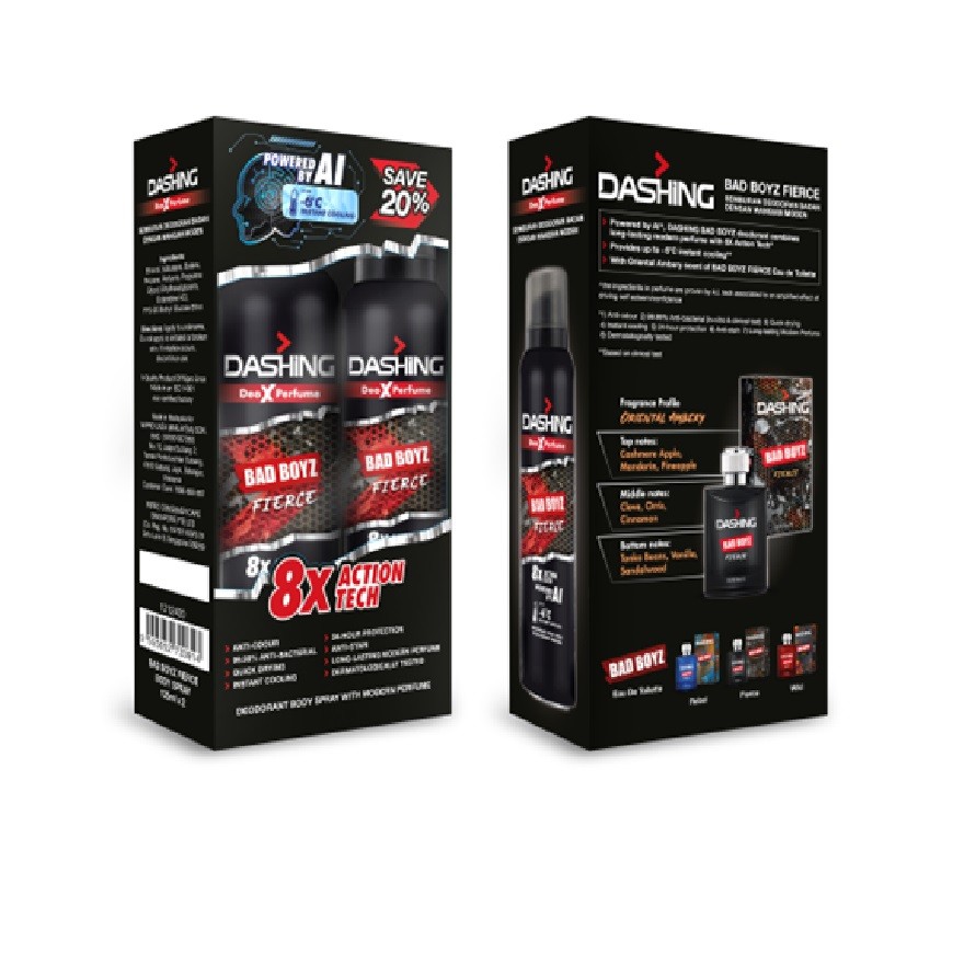 DASHING Bad Boyz Deodorant Spray Fierce 2x125ml | Shopee Malaysia