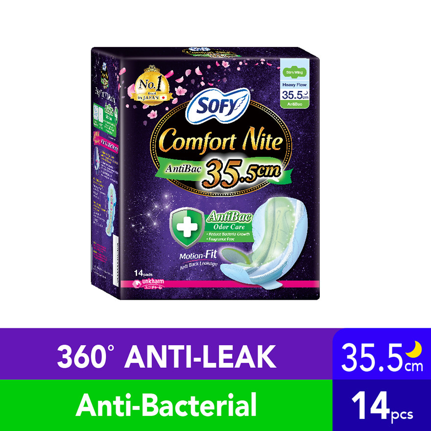 SOFY Comfort Nite Body Antibac Slim Wing 35.5cm 14S | Shopee Malaysia