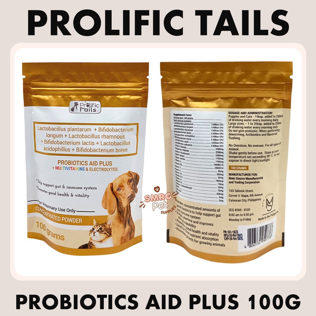 Prolific Tails Probiotic Aid Plus with Multivitamins & Electrolytes ...