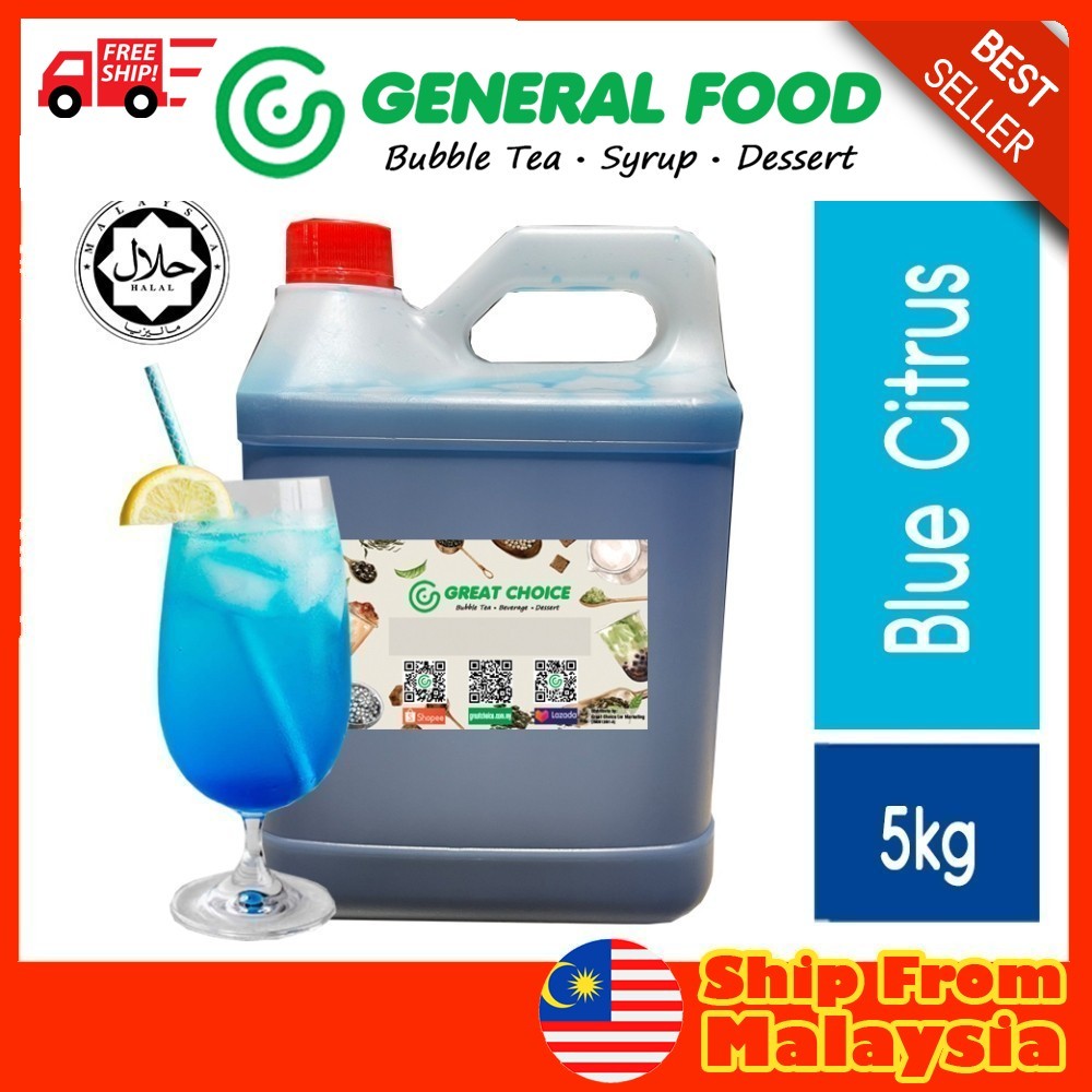 Blue Citrus Lagoon Syrup 5kg - Taiwan import fruit juice cordial ...