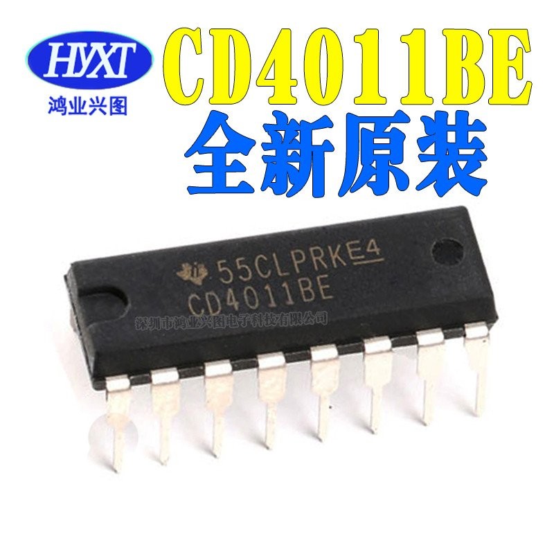 Jenama Baru Asli CD4011BE CD4011 Palam Terus DIP14 Empat Hala 2-Input NAND Gate Logik Cip ...