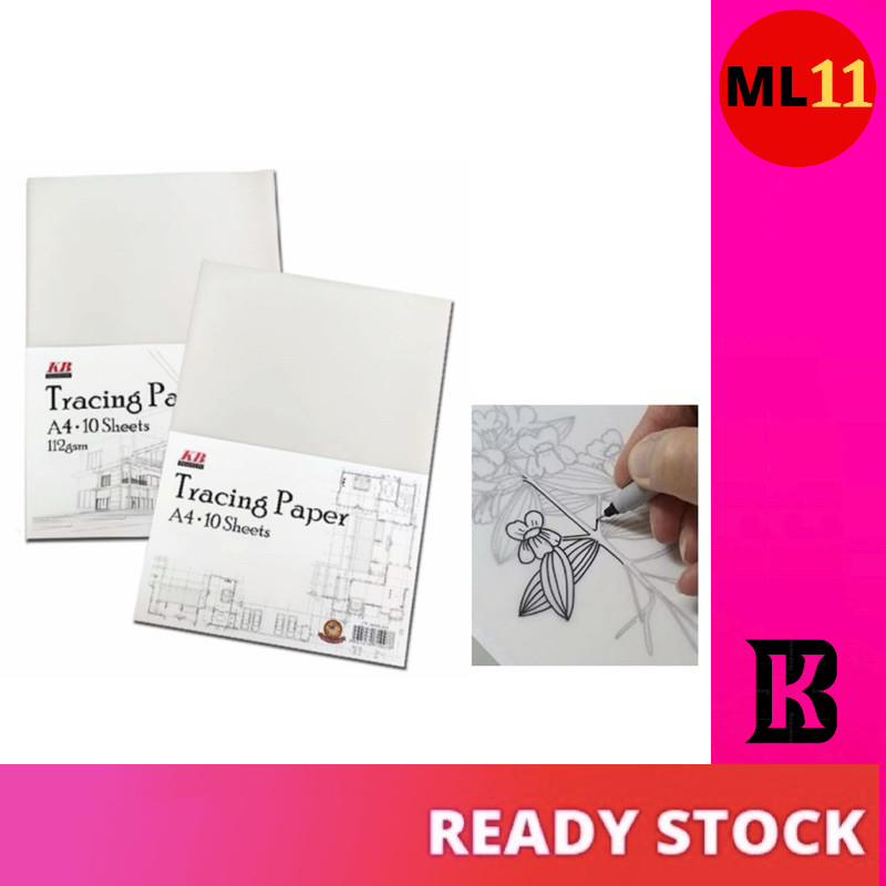 (10 PCS) KB A4 Tracing Paper / Translucent Drawing Paper A4 (110gsm ...