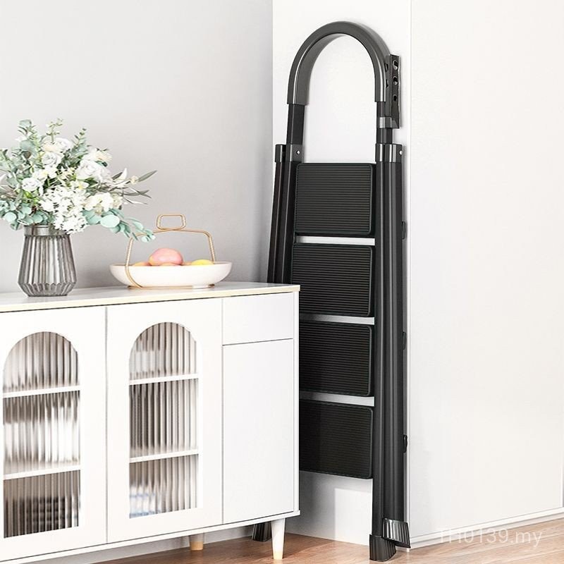 Folding Ladder High Indoor Stair Climbing Herringbone Retractable ...