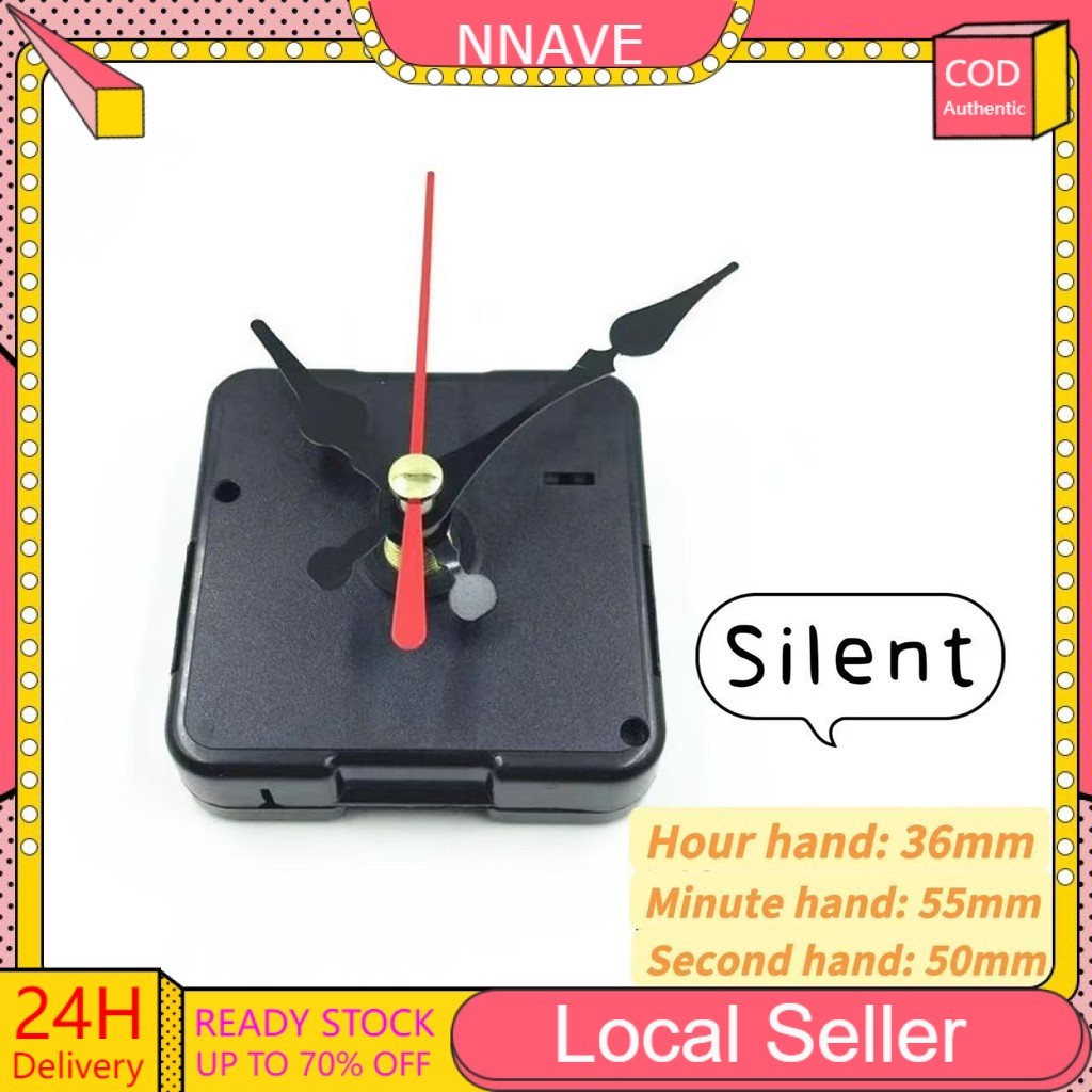 Quartz Clock Silent Jam Dinding DIY Movement Mechanism Hour Hand Wall ...