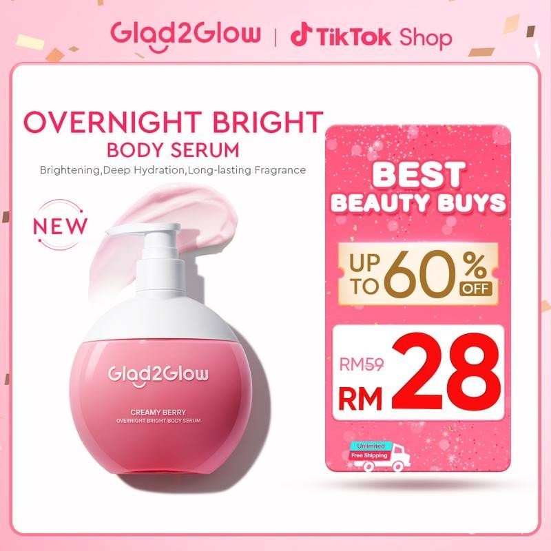 [NEW]Glad2Glow Creamy Berry Overnight Bright Body Serum Brighten Skin In 14 Days | Shopee Malaysia