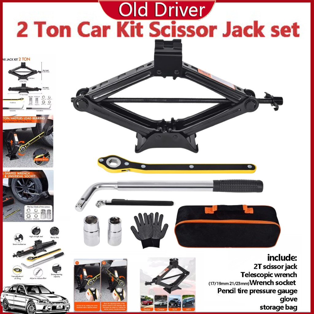 Scissor Jack for Car 2 Ton Portable Tire Jack Tool Kit |Universal Car ...