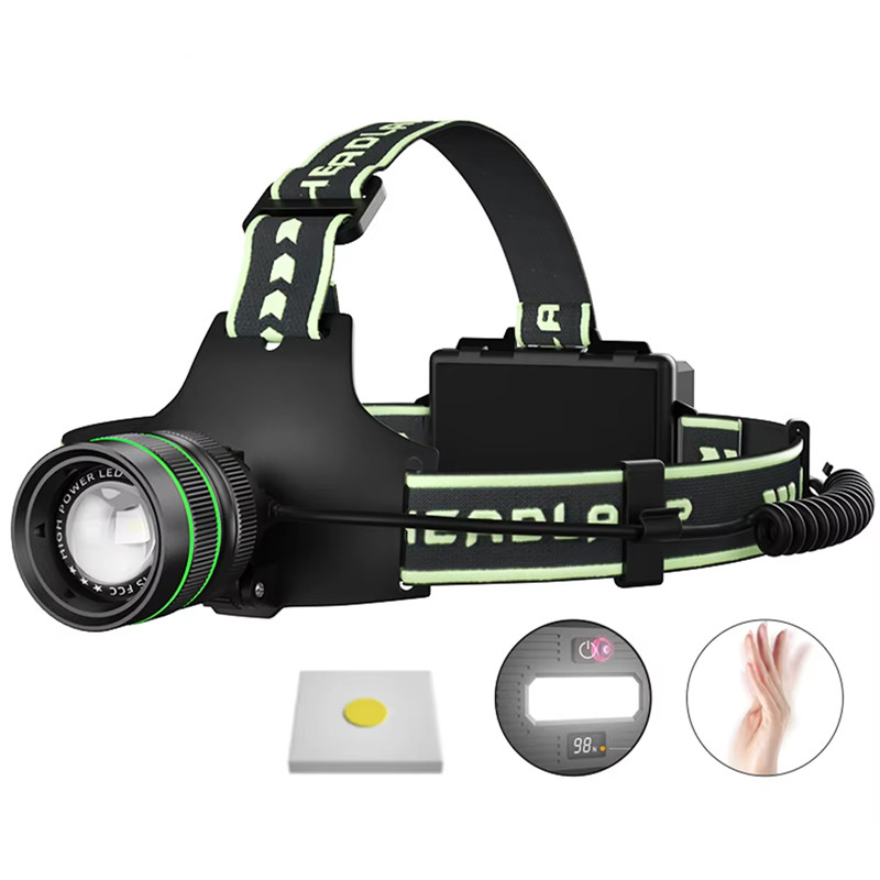 Spotlight Long Range Headlamp Type-C Charging 5 Lighting Modes Wave ...